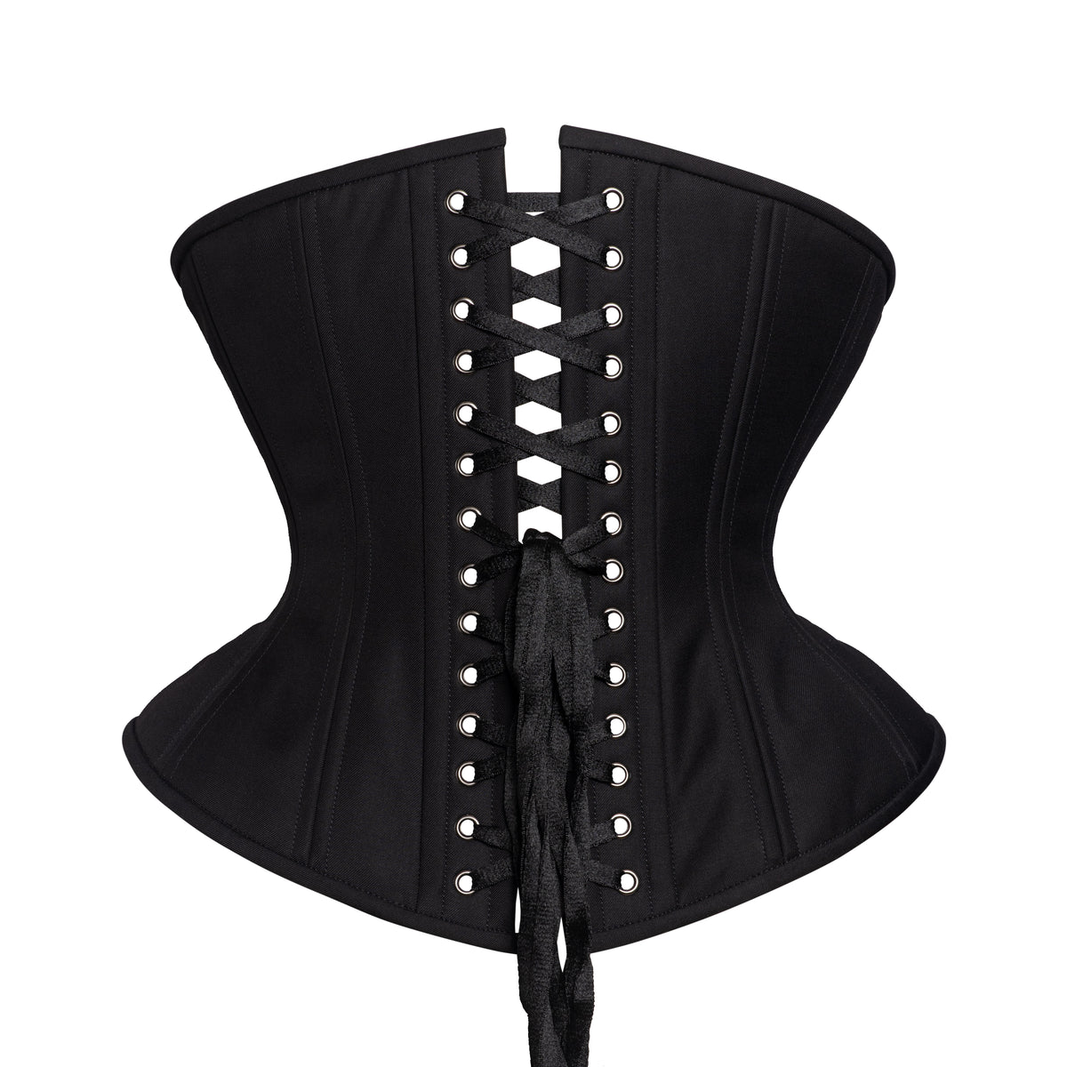 Black Cashmere Corset | Conical Rib Hourglass | Steel Boned | Timeless ...