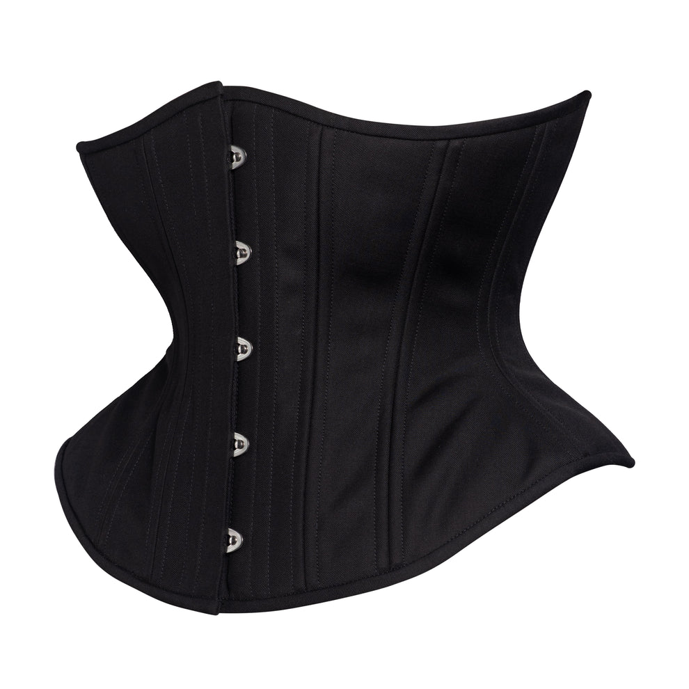 Black Cashmere Corset | Conical Rib Hourglass | Steel Boned | Timeless ...
